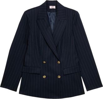 Oltre Femme, Vestes, Bleu, Taille: 46 FR Blazer crois&eacute; &agrave; rayures