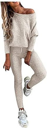 Generic Survêtement 2 pièces pour femme - Ensemble de 2 pièces - Tenue de loisirs - Survêtement de sport - Colorblock - Sweat-shirt + pantalon de jogging - Vê