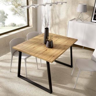 Dmora Ausziehbarer-Tisch Canale, Mehrzweck-Esskonsole, rechteckiger K&uuml;chen- oder Esszimmertisch, 160 x 90 x 75 cm, Nodi-Eiche - Dmora