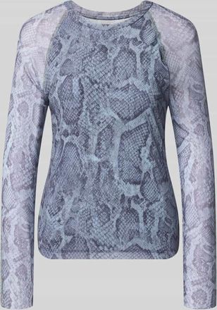 Marc Cain Longsleeve aus Mesh mit Schlangen-Muster