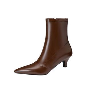 Generic Bottines &agrave; bout pointu pour femme - Style britannique - Fermeture &eacute;clair lat&eacute;rale - &Eacute;l&eacute;gantes et confortables - Pour le travail et le bureau, marron, 