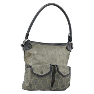 Celine Pre-owned Sac bandouli&egrave;re en toile Macadam - Femme - Pre-owned - Gris - Taille: ONE Size