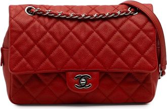 Chanel Hobo Bags - Medium Quilted Caviar Easy Flap - Gr. unisize - in Orange - für Damen