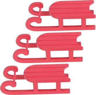 Soimiss 3 St&uuml;ck Mini Holzschlitten Handgefertigt mit DIY Oberfl&auml;che Weihnachtsdeko f&uuml;r Tisch und Regal Santa Schlitten Figurine Festliche Wohnraumdekoration