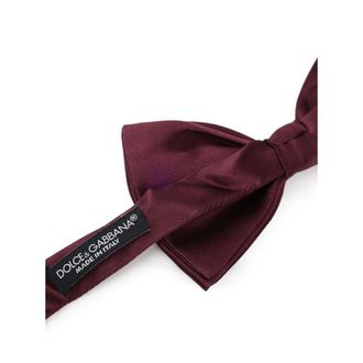 Dolce & Gabbana Mens Bordeaux Silk Bowtie Accessory