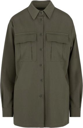 Bomboogie Femme, Blouses et Chemises, Vert, Taille: 40 FR Chemise utilitaire pour femme en m&eacute;lange de laine l&eacute;g&egrave;re style surchemise