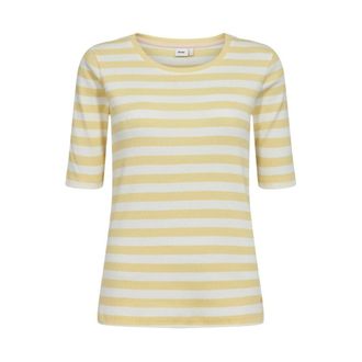 N&uuml;mph Gestreiftes T-Shirt - - Tops - Damen - Beige - L