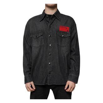 Dolce & Gabbana Button-Down Jeanshemd - - Shirts - Herren - Schwarzk - XL