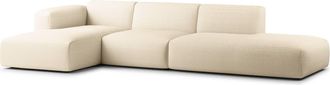 Studio Copenhagen home24 Ecksofa mit Chaiselongue Beige Cordstoff Snor 290 x 71 x 173cm Longchair davorstehend links Modern