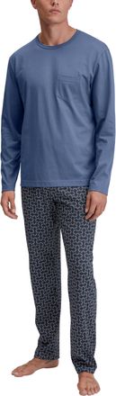 CALIDA Relax Imprint Pyjama, lang Herren, aus 100% Baumwolle, pflegeleicht, elastisch und formstabil, in Single Jersey