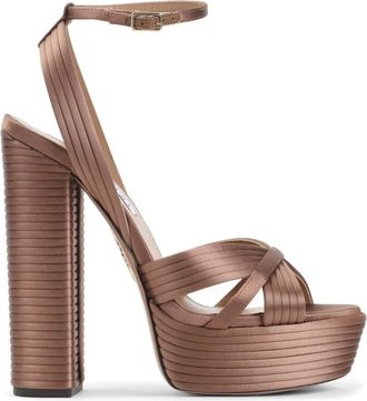 Aquazzura Femme, Chaussures, Brun, Taille: 38 1/2 EU Sundance Plateau 140