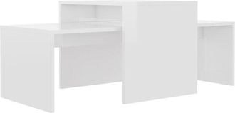vidaXL Vidaxl - Couchtisch-Set Hochglanz-Wei&szlig; 100x48x40 cm Holzwerkstoff