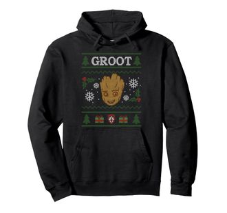 MARVEL Groot Guardians of the Galaxy Ugly Christmas Sweater Pullover Hoodie