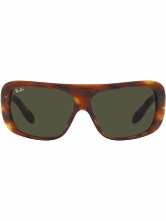 Ray-Ban lunettes de soleil Blair &agrave; effet &eacute;caille de tortue - Vert