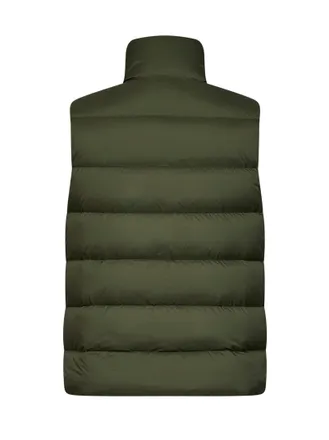 Moncler Mens Padded Vest Tibb Olive Green Polyamide & Down Jackets