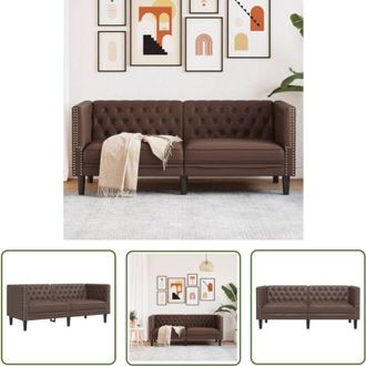 vidaXL vidaXL Chesterfield-Sofa 2-Sitzer Braun Kunstleder