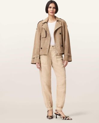 AllSaints Val - Hose in Taupe-Braun-Brown