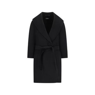 Max Mara Femme, Manteaux, Noir, Taille: 42 FR Manteau en laine Messi