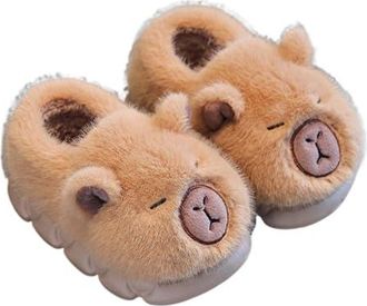 Generic Capybara Pantoufles mignonnes en peluche, douces, chaudes et confortables, pour int&eacute;rieur et ext&eacute;rieur, pour tous les &acirc;ges, marron clair, 39.5/40 EU