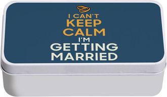 Fabulous Metallbox, Blau - I Cant Keep Calm Im Getting Married Parodie England Hochzeit - 11 x 18,5 x 5,5 cm - Aufbewahrungsbox, Schl&uuml;ssel, Werkzeug, Brotdose,