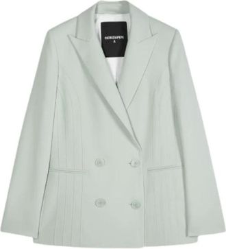 Patrizia Pepe Femme, Vestes, Gris, Taille: 42 FR Veste Crois&eacute;e &agrave; Revers en Pointe