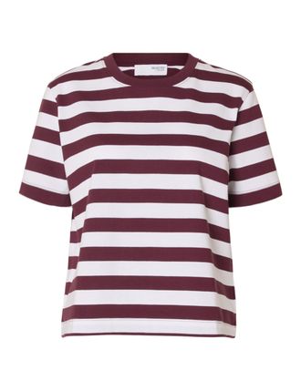 Selected Slfessential Ss Striped Boxy Tee Noos