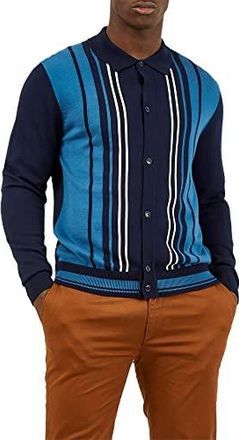 Ben Sherman Cardigan à boutons pour homme, bleu marine, S