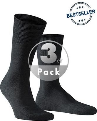 Falke Herren Socken schwarz Schurwolle unifarben