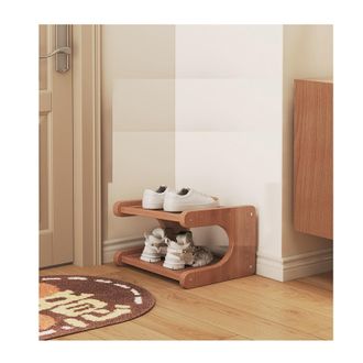 Generic Hoher schmaler Bambus Schuhregal - 2-lagig platzsparend f&uuml;r kleine Eing&auml;nge Schr&auml;nke und Ecken - stapelbares Skinny Schuhregal f&uuml;r effiziente Lagerung