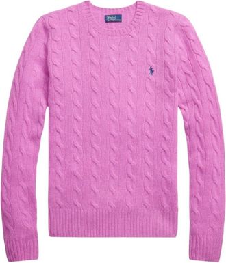 Polo Ralph Lauren Pull col rond en maille torsad&eacute;e - Femme - Pulls - Rose - Taille: 36 FR