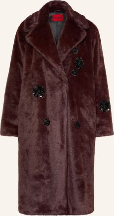 HUGO BOSS Hugo Kunstfell-Mantel Minte rot