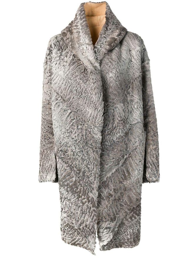 Liska Chiron Shearling-Mantel - Grau