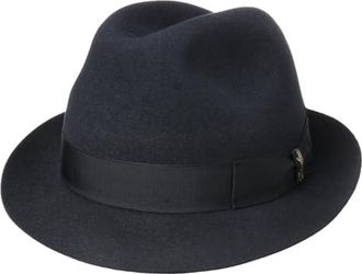 Borsalino Chapeau Marengo Fedora de Feutre Trilby (59 cm - Bleu)