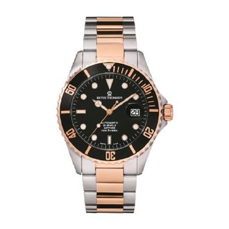 Revue Thommen Homme, Accessoires, Noir, Taille: ONE Size Montre de plong&eacute;e automatique en acier inoxydable