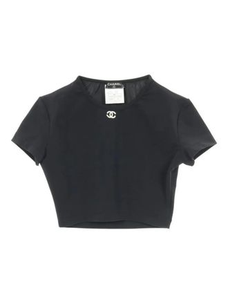 Chanel t-shirt 1986-1988 &agrave; manches courtes - Noir