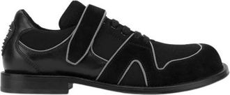 Moschino unisex, Chaussures, Noir, Taille: 44 EU Chaussures Derby en cuir de veau, daim et mesh