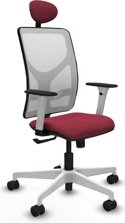 Piqueras y Crespo B&uuml;rostuhl f&uuml;r Lendenwirbels&auml;ule, verstellbar, mit wei&szlig;en und schwarzen Armlehnen und festem Kopfteil, ausgestattet mit 3 Positionen und Schneideschaum