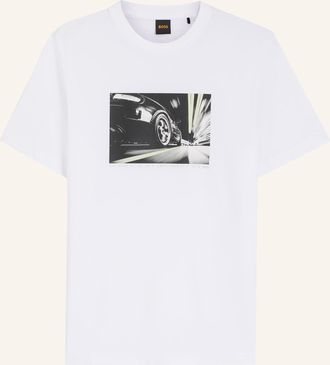 HUGO BOSS T-Shirt Te_Motors Regular Fit weiss