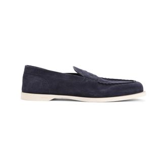 John Lobb Marineblaue Wildleder Ovale Flexi Schuh - - Shoes - Herren - Blau - 41 EU