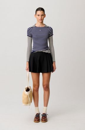 Claudie Pierlot Schwarze Plissee-Shorts