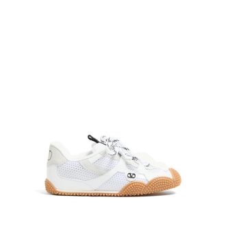 Valentino Garavani Amphibia Sneakers In Rubberized Calfskin And Split Leather