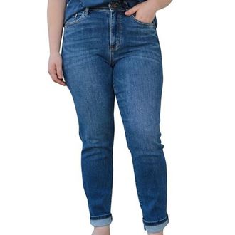 Generic Jeans taille haute pour femme, coupe ajustée, pantalon en denim extensible, tendance, doux, haute élasticité, pantalon moulant, amincissant, extensibl