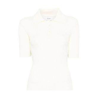 Dunst Polo Tricot Ajust&eacute; Boutonn&eacute; - Femme - Tops - Beige - Taille: 42 FR