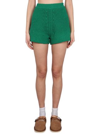 Alanui Knit Cotton Bermudas - Green