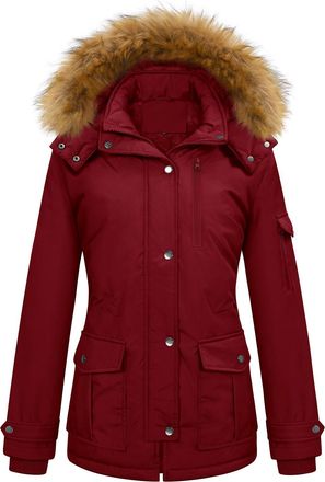 Heekpek TOMEEK Damen Winterjacke Winter Wintermantel Warm Jacke Gef&uuml;ttert Mantel Parka Damen-m&auml;ntel mit Kapuze Teddyfell Winterparka Skijacke Kurzmantel Outdo