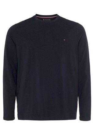 Tommy Hilfiger Big & Tall Longsleeve BT-STRETCH SLIM FIT TEE-B mit Rundhals und Logo unifarben, casual, slim fit, Baumwollmix, Rundhals, gro&szlig;e Gr&ouml;&szlig;en