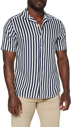 Only & Sons Herren Onswayne Striped Viscose Shirt Noos Freizeithemd, Dress Blues, XS EU