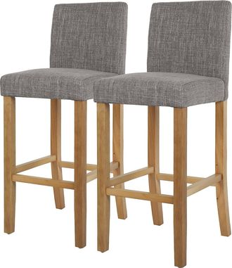 Naturoo home24 Barstuhl Nello 2er-Set 43 x 109 x 54cm Grau