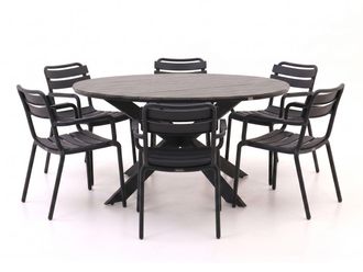 Forza Furniture Forza Vico/Fidenza &oslash;149cm dining tuinset 7-delig stapelbaar