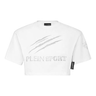 Plein Sport T-Shirt Rundhals SS Scratch - - Sport - Damen - Wei&szlig; - L